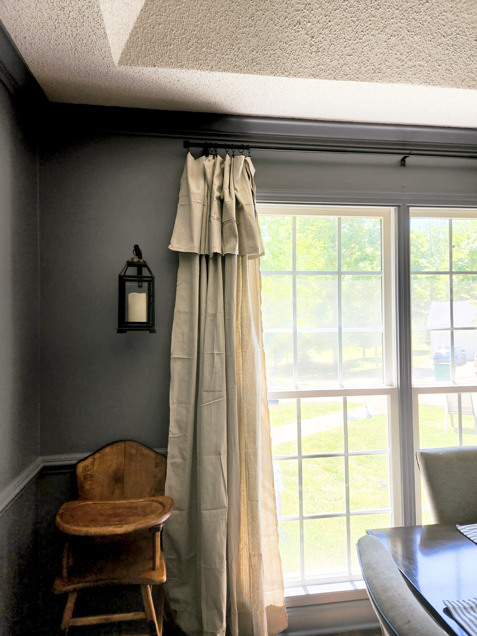 How to DIY Drop Cloth Curtains - Big Brick Beauty
